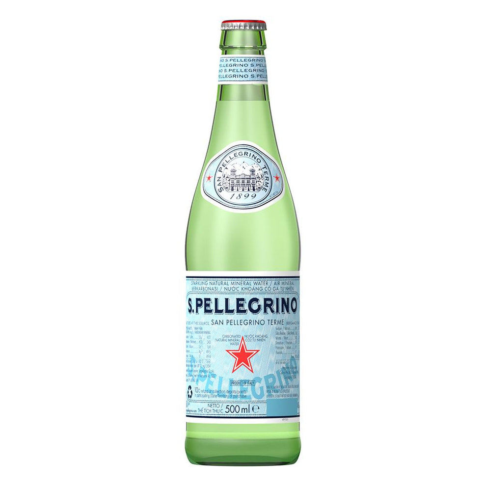 San Pellegrino Sparkling Mineral Water | 500ml Glass Bottle, 24 Pack – Bean Buster Coffee